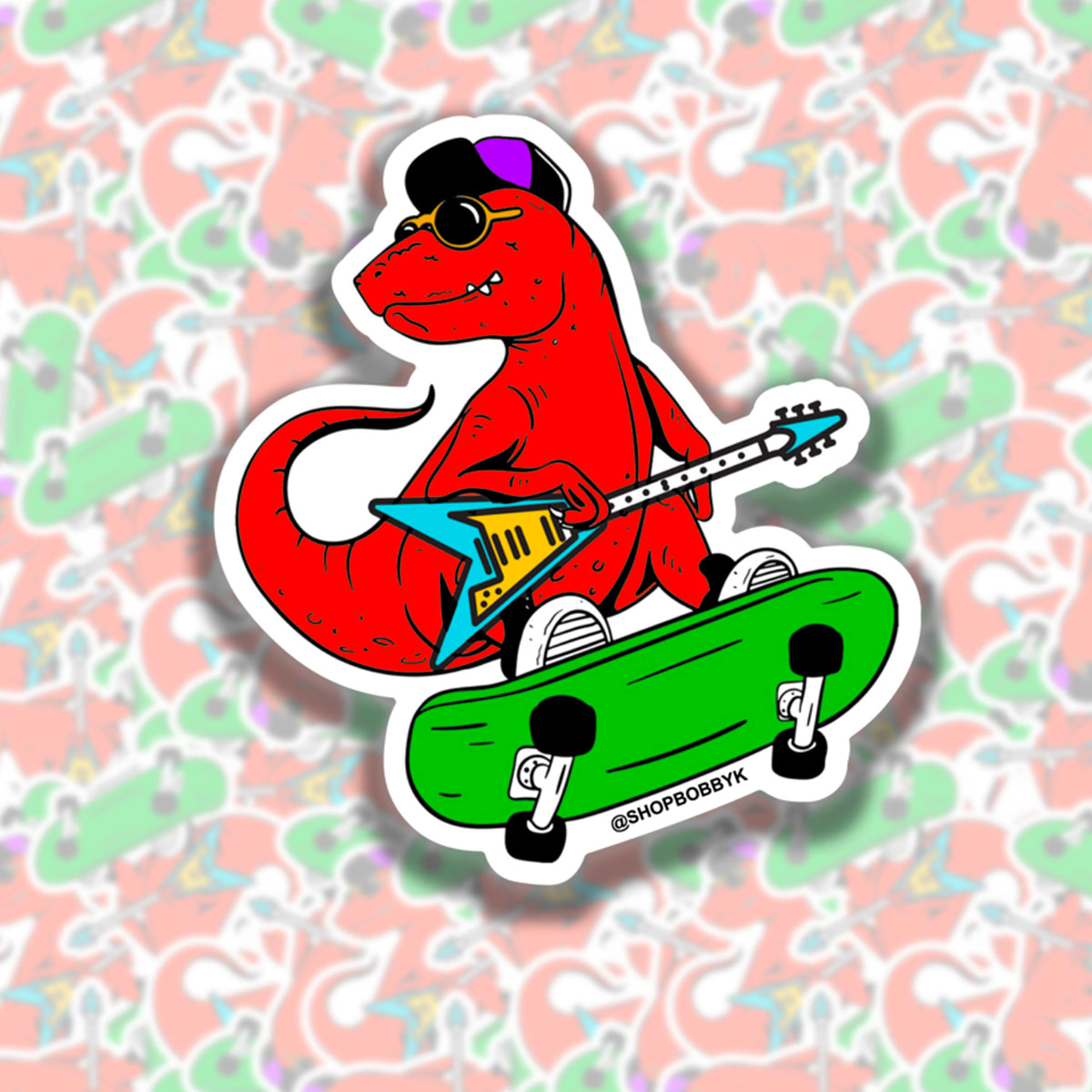 Rad T-Rex Sticker – BOBBYK