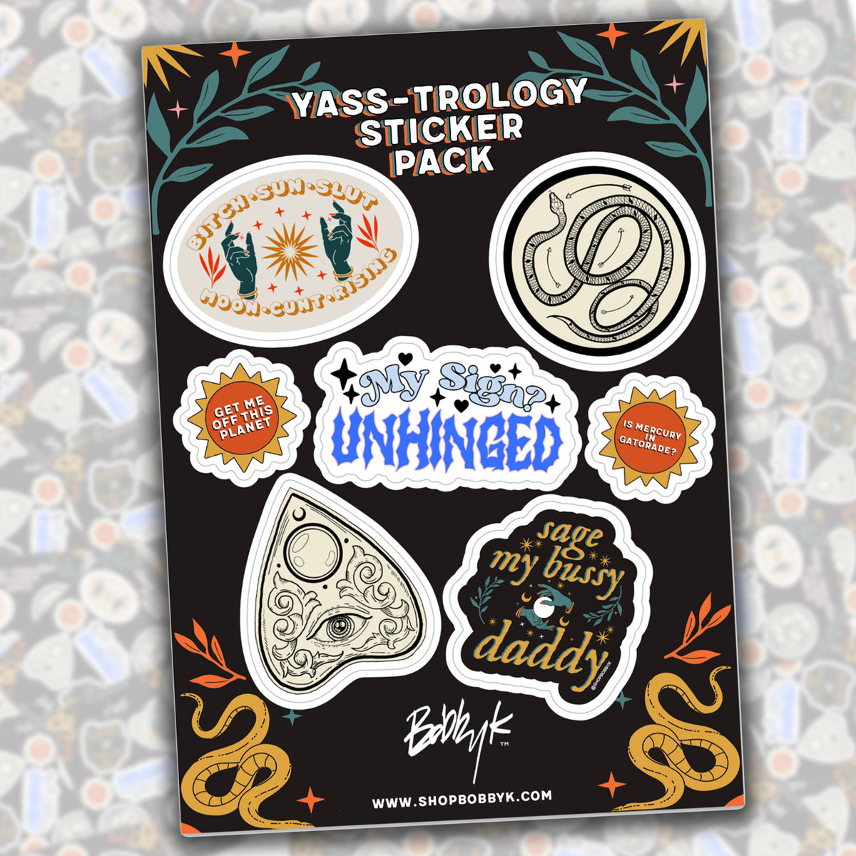 Yass-trology Sticker Pack Sheet – BOBBYK