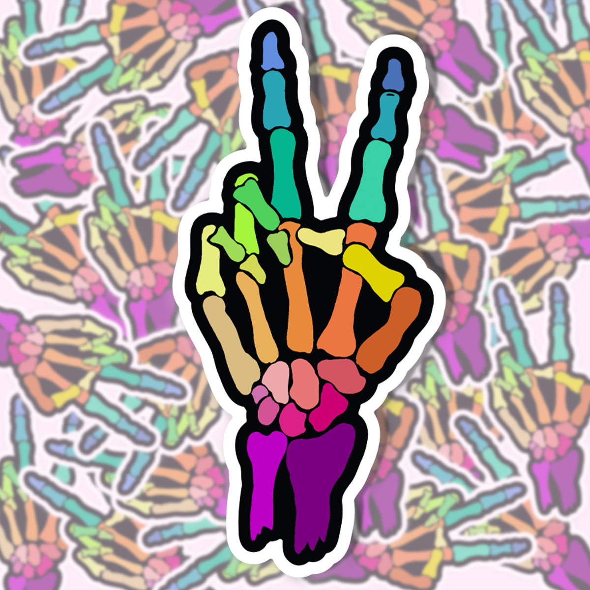 Rainbow Skeleton Deuces Sticker – BOBBYK